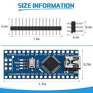 Weewooday 6 Pieces Nano Board V3.0 ATmega328P Without Cable Compatible with Arduino Nano V3.0 with Pin Headers Pin Unsoldered