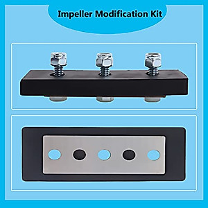 YUSUKEGU Snow Blower Impeller Kit Compatible with Modifies 2-Stage Machine 3/8" 3-Blade Universal Stainless Rubber Paddle Metal Straps