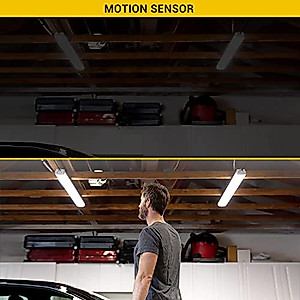 Koda | 1 Pack 46" Motion Sensor & Remote Control Linkable Bay Lighting, 4600 Lumen, 4000K Daylight Linear LED Shop Light for Garages, Workshops, Basements, Hanging or Flush Mount, Energy Star