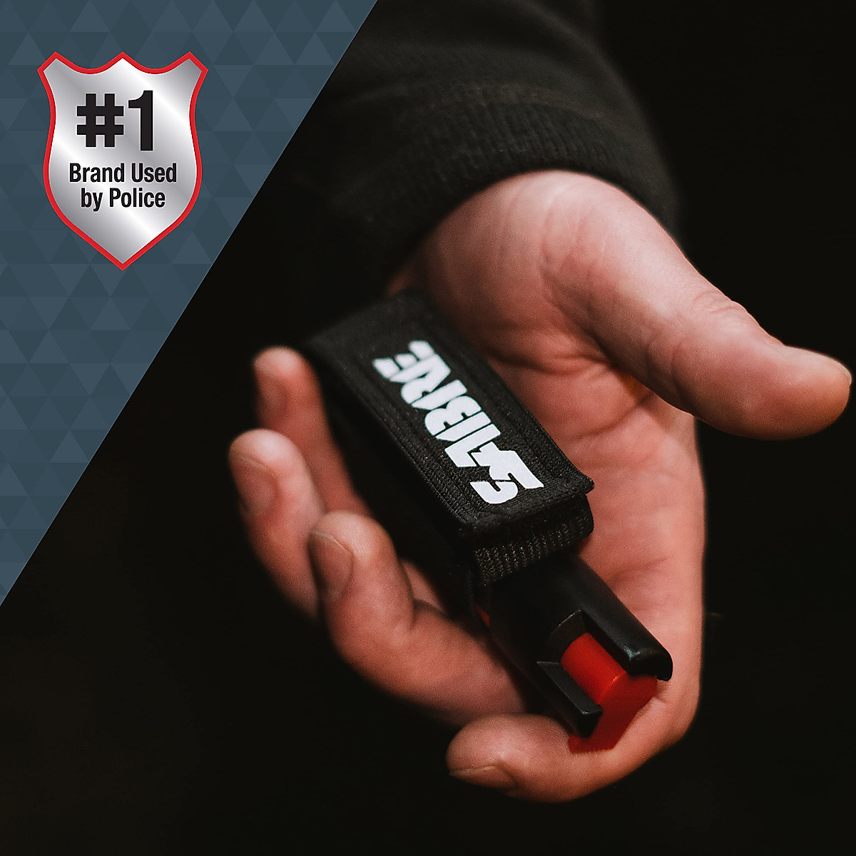 SABRE Runner Defense Spray, 3-in-1 Formula Contains Pepper Spray, CS Military Tear Gas & UV Marking Dye, Max Strength, Reflective Hand Strap For Easy Carry, 35 Bursts, Secure & Easy to Use Safety , 0.75 Fluid Ounces