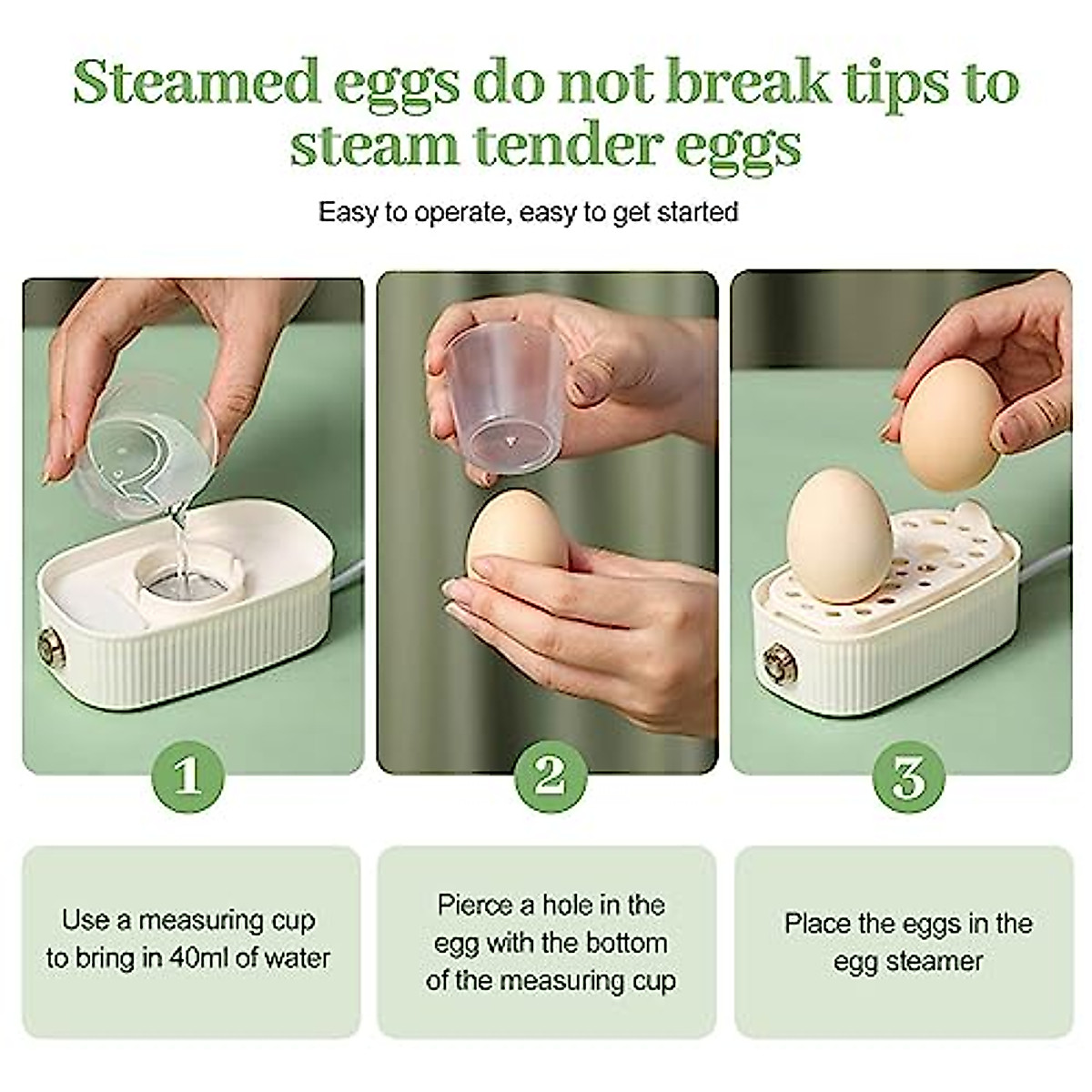 Egg Cooker, Soft Boiled Eggs Cooker, Poacher Hard Boiler Electric Egg Cooker Steamed Eggs Small Egg Steamer Kitchen Gadgets Fast Heating For Dormitory