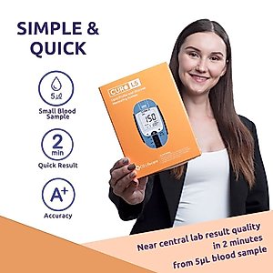 CUROfit Quick Home Blood Total Cholesterol and Triglycerides Test Kit - CURO L5 Digital Meter - Easy Use, Accurate Results, Comprehensive Health Tracking, Portable Design, and All-Inclusive Kit