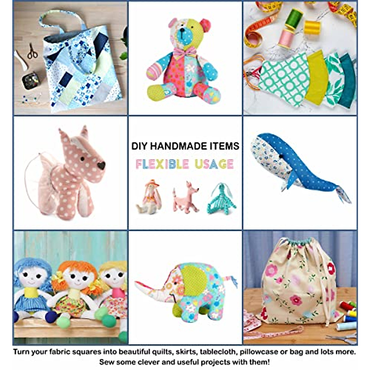 Soimoi 8 Pc Fat Quarter Bundle, Geometric Abstarct Collection Print 18"x 22" DIY Patchwork- 100% Cotton Pre-Cut Quilting Fabric Multicolor