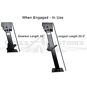 Class A Customs | 2 Pack of Long Telescoping Trailer Swing Down Jacks (1,000 lb. Capacity Each) 16" - 22.5" | Includes 9" Long Bar/Crank