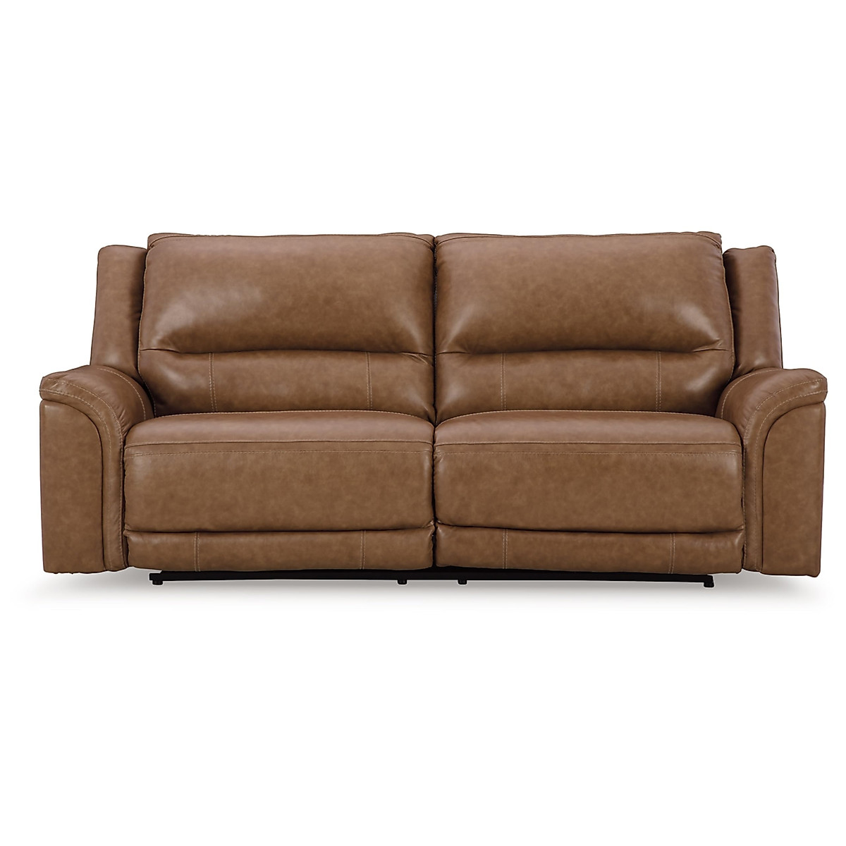 Signature Design by Ashley Trasimeno Contemporary Leather Match 2 Seat Power Reclining Sofa with Adjustable Headrest and USB Ports, Dark Brown