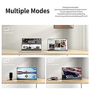 JOHNKANG Portable Monitor 15.6 Inch FHD 1080P USB-C HDMI Second Screen IPS HDR Second External Monitor for Laptop PC Phone Xbox PS4 Switch,Built-in Speaker/Smart Cover Included