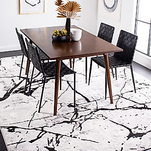 SAFAVIEH Amelia Collection Area Rug - 8' x 10', Grey & Black, Modern Abstract Design, Non-Shedding & Easy Care, Ideal for High Traffic Areas in Living Room, Bedroom (ALA293K)