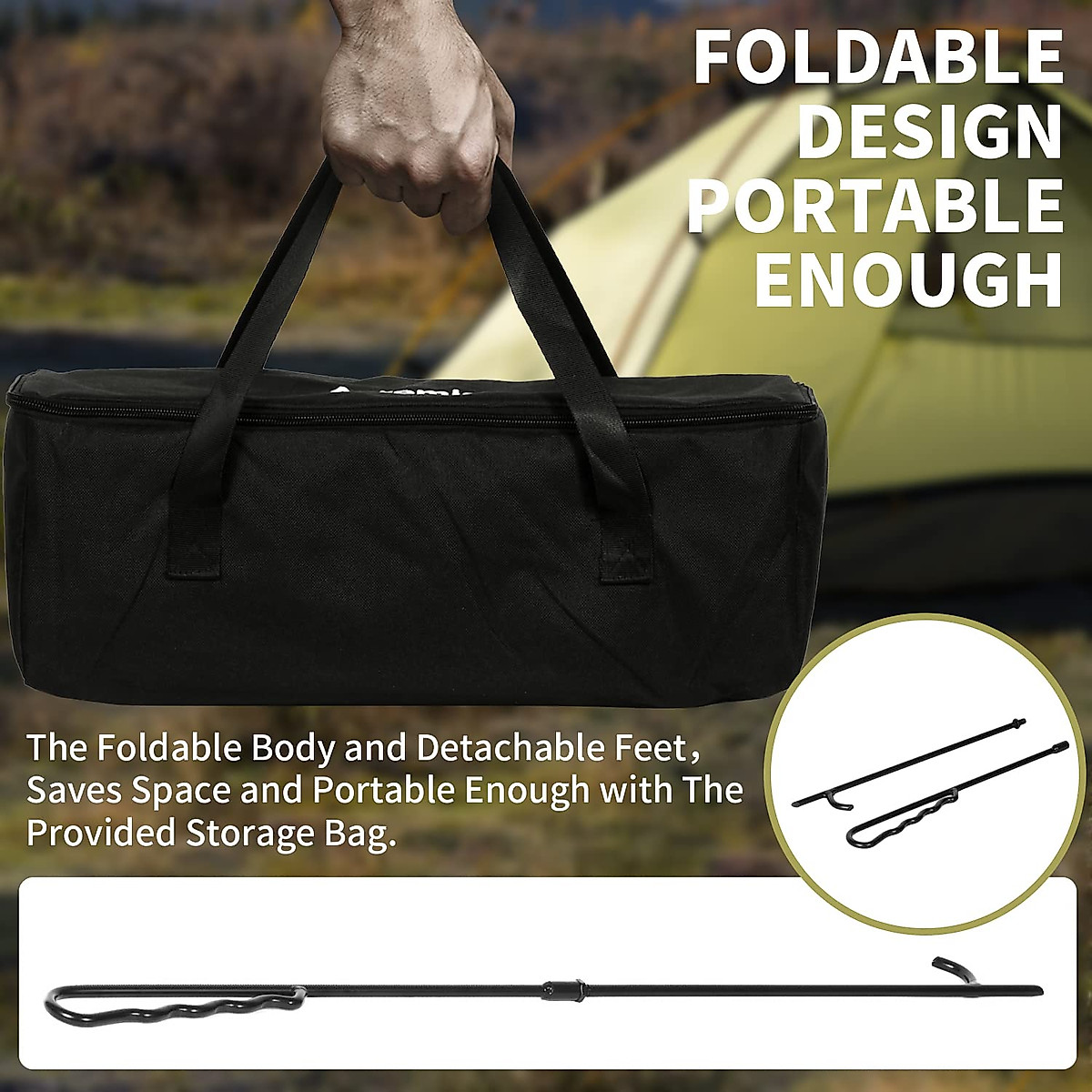 APROMISE Rocket Stove - Rocket Stove Wood Burning Portable with Free Carrying Bag and Fire Poker | Rocket Stove for Cooking, Hunting, Fishing, Picnic, Camping, BBQ | Collapsible