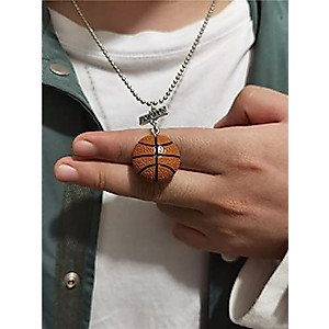 BFF Best Friends Necklace for Women Men Sport Ball Basketball Friendship Necklace Pendant 2 Girls Graduation Gift Jewelry