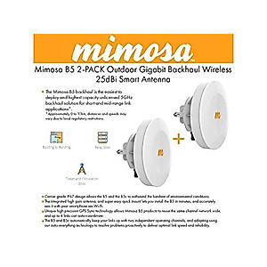 Mimosa B5 2-UNITS Outdoor Gigabit Backhaul Wireless 802.11ac 4x4:4 MIMO 1.7Gbps
