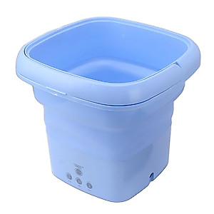 Portable Washing Machine, Mini Bucket Laundry Washer with Black Lid Foldable Washing Machine for Clothes Underwear Home Apartment Drom RV Travel (US Plug)