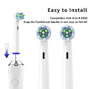 YMPBO Replacement Heads for Oral B Braun Toothbrush EB50 Cross Action [Safe Non-Metallic], 8 PCS Heads and Universal Stand Holder, Extra Soft Bristles for Gum Care and Plaque Removal