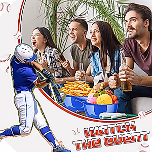 Nuogo Baseball Helmet Ice Cream Snack Bowl and Disposable Taster Spoons Set Mini Baseball Party Favors Small Dessert Ice Cream Bowls Serving Candy Sundae Cups for Ice Cream Sundae Party Supplies (12)