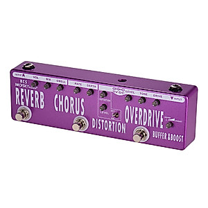 MOSKYAudio Multi-functional Guitar Effect Pedal with 6 Effects Pedal in 1 Unit Buffer + Booster + Overdrive + Distortion + Chorus + Reverb Effects (RC5)