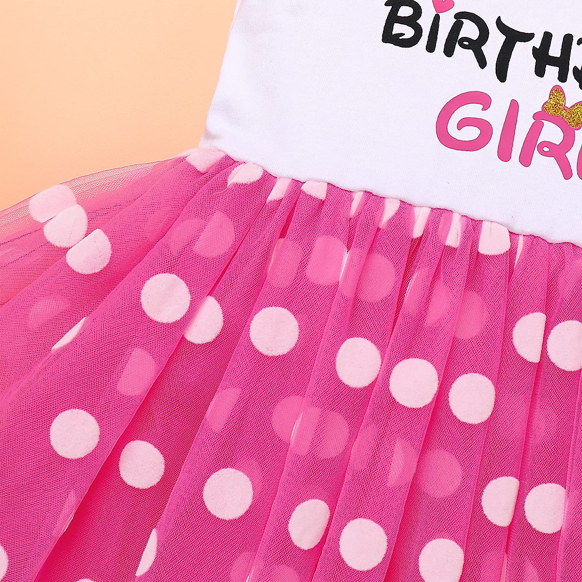Mini Dress Baby Girls Polka Dots Tutu+Headband Outfit Princess Dress Up Costume Kids Toddler Christmas Halloween Carnival Birthday Party Clothes Photo Shoot White+Hot Pink-birthday 5 Years