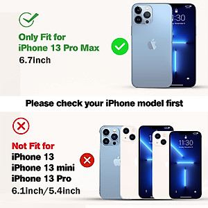 GULTMEE [3 in 1 Designed for iPhone 13 Pro Max Case Black Wildflowers Print Tire Texture Non-Slip Shockproof Protective Case Tempered Glass Screen Protector + Camera Lens Protector, 6.7 inch 2021