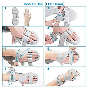 REAQER Stroke Resting Hand Splint Bendable Night Immobilizer Muscle Atrophy Hemiplegia Rehabilitation Straighten Your Fingers Hand, Wrist (Left)