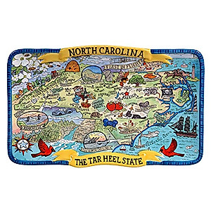 Certified International North Carolina Souvenir Rectangular Platter 13" x 8",Multicolor