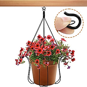 Sivya 20 Pack Outdoor Hanging Hooks Screw Hooks Wall Cabinet Ceiling Hooks with Safety Buckle Design