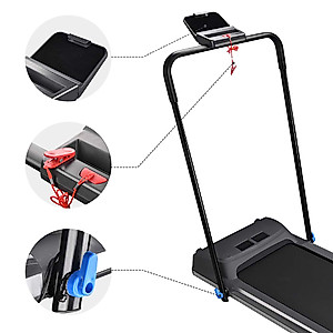 AW 2 in 1 Under Desk Treadmill Folding Electric Treadmill Walking Jogging Machine Motorized Exercise Machine with LCD Display for Home Office Gym Exercise Apartment Basement Workout