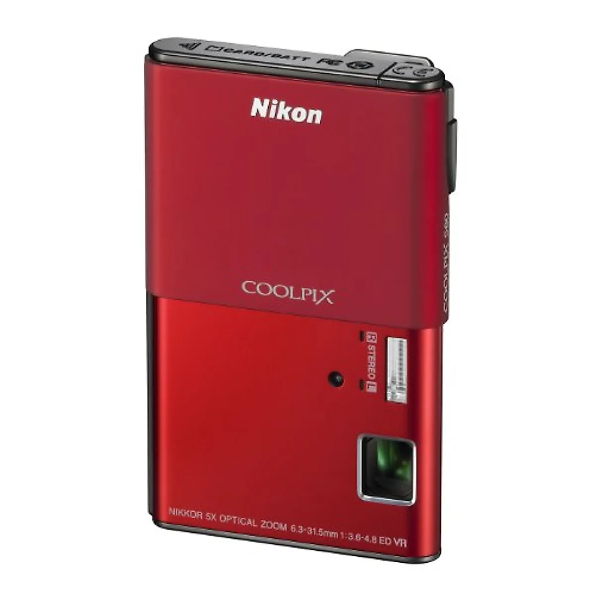 Nikon Coolpix S80 14.1 MP Digital Camera with 3.5-Inch OLED Touchscreen and 5x Wide-Angle Zoom Nikkor ED Lens (Red)