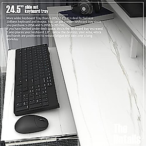 TOPSKY Computer Desk with Storage Shelves/24.5in Keyboard Tray/Monitor Stand Study Table for Home Office(54*19inch, White Marble Texture)