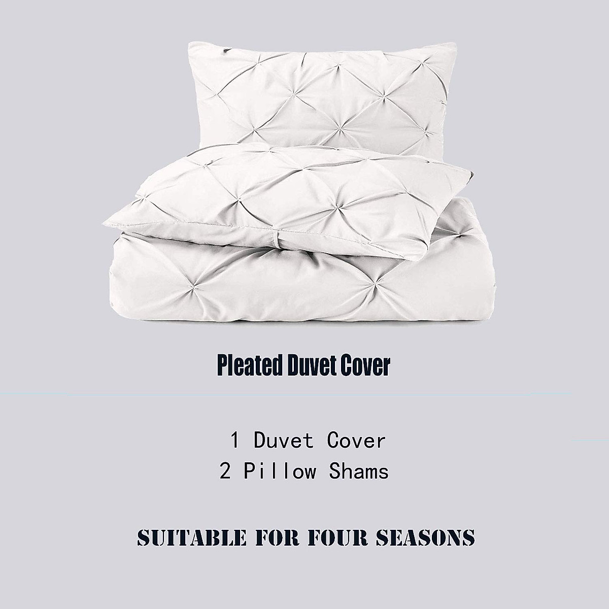 White House Linen Luxury Pinch Pleated/Pintuck 100% Egyptian Cotton 800 TC Decorative 3-Piece Duvet Cover Set Zipper Closer Twin XL Beige Solid