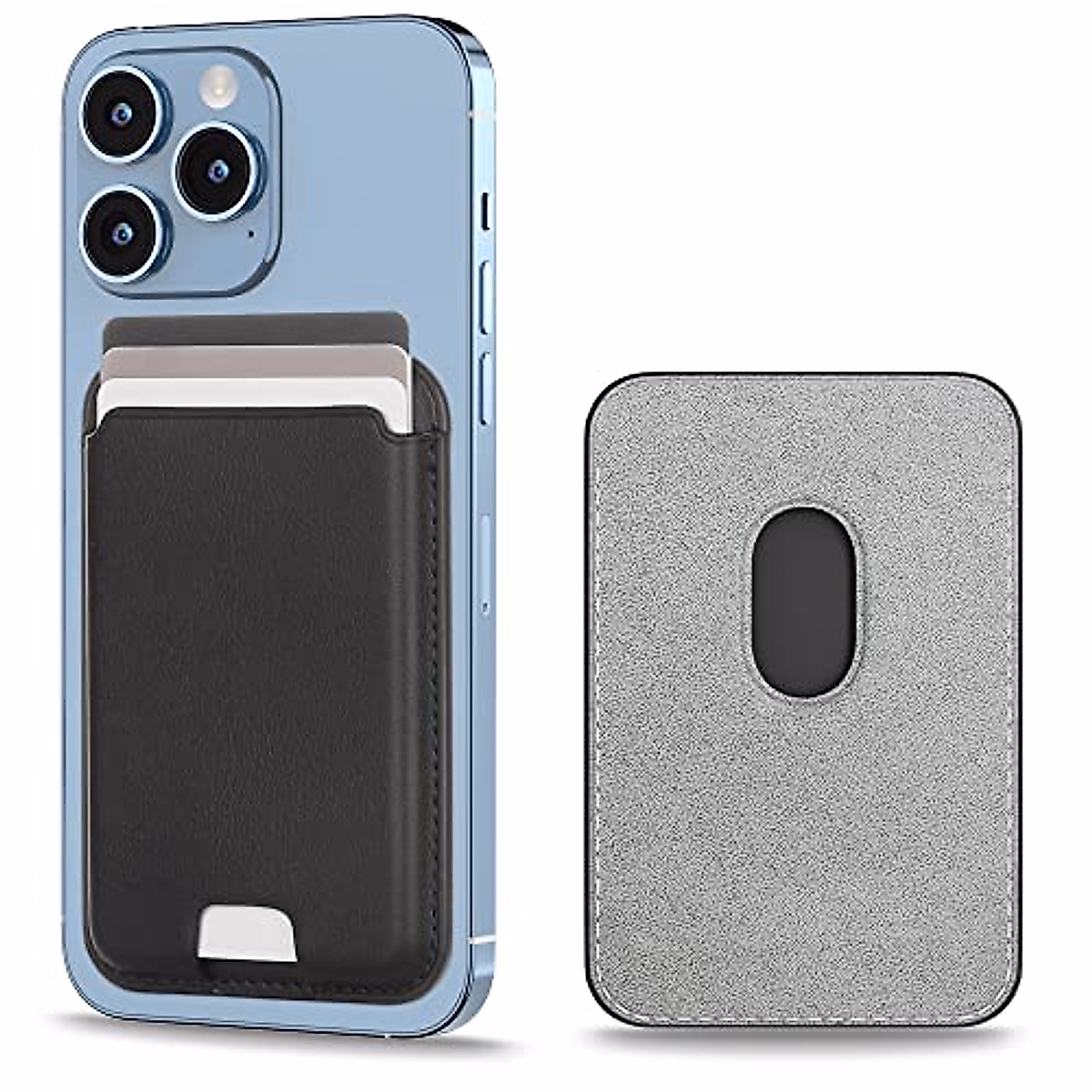 LCYATSI Magnetic Card Wallet Holder with MagSafe for iPhone 12/13/14 Mini/Plus/Pro/Max, Magnetic Cell Phone Wallet Card Holder for Magsafe Compatible with Most of Cell Phone Black