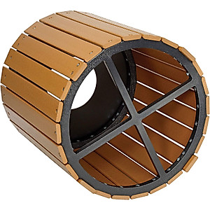 Global Industrial Round Recycled Plastic Receptacle W/Liner, 32 Gallon, Cedar