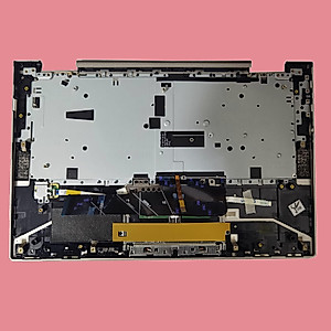 Replacement for Lenovo Yoga C740-14 C740-14IML Laptop Upper Case Palmrest Keyboard Touchpad Assembly Part 5CB0U43990 Top Cover Sliver