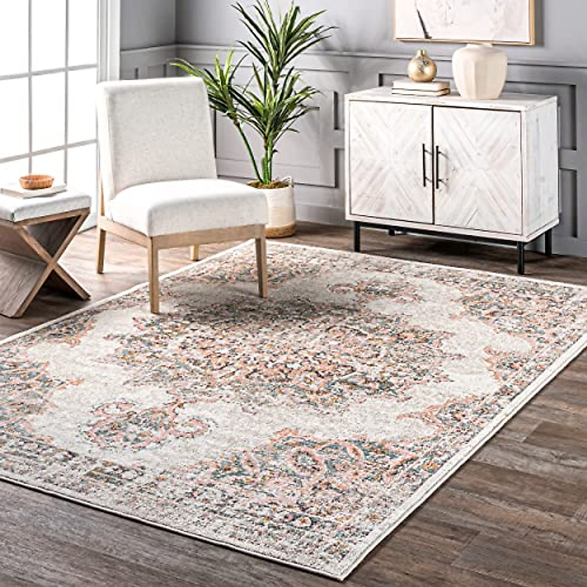 nuLOOM Helios Distressed Area Rug, 10' x 14', Beige