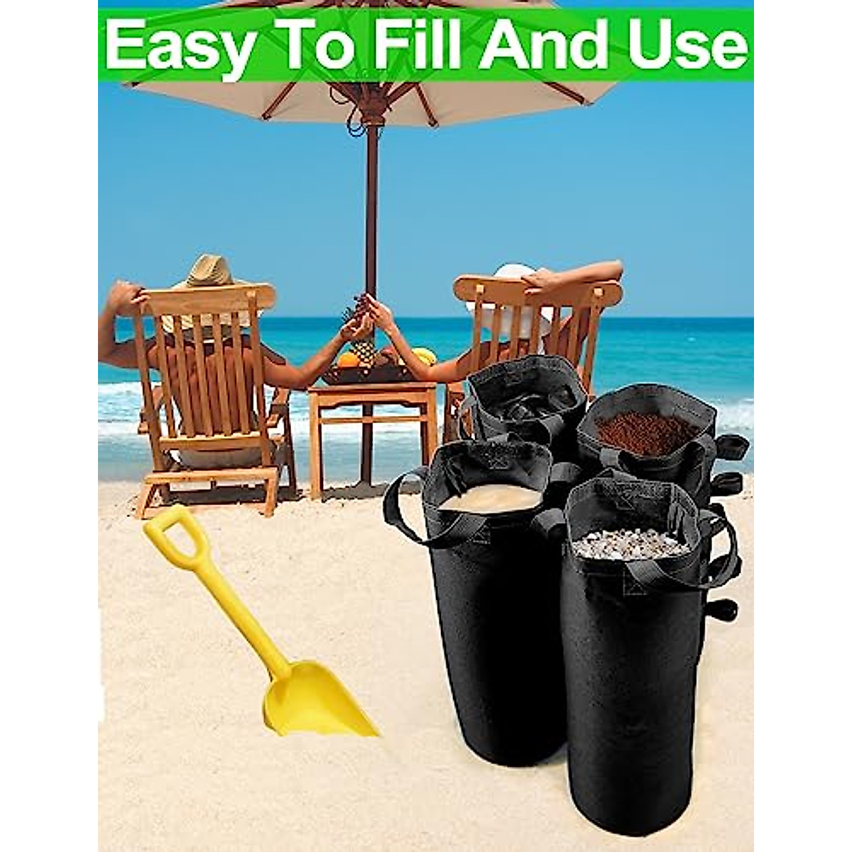 120LBS Extra Large Heavy Duty Canopy Weights Sand Bags for Ez Pop Up Canopy Tent Gazebo Outdoor Instant Sun Shelter Patio Umbrella, Upgraded 5 full-Sized Velcro, 2 Nylon Handles and Storage Bag, 4Pack