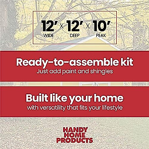 Handy Home Products Astoria 12x12 Do-It-Yourself Wooden Storage Shed with Floor Brown