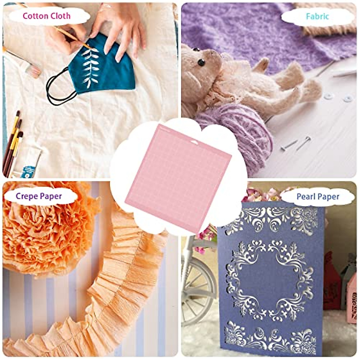 AHIJOY Standard Grip Cutting Mat for Cricut 12"x12" 3 Pack Cricut Accessories Cutting Mat for Cricut Maker/Air 2/Air/One Adhesive Sticky Cutting Mats Accessories for Cricut,Blue