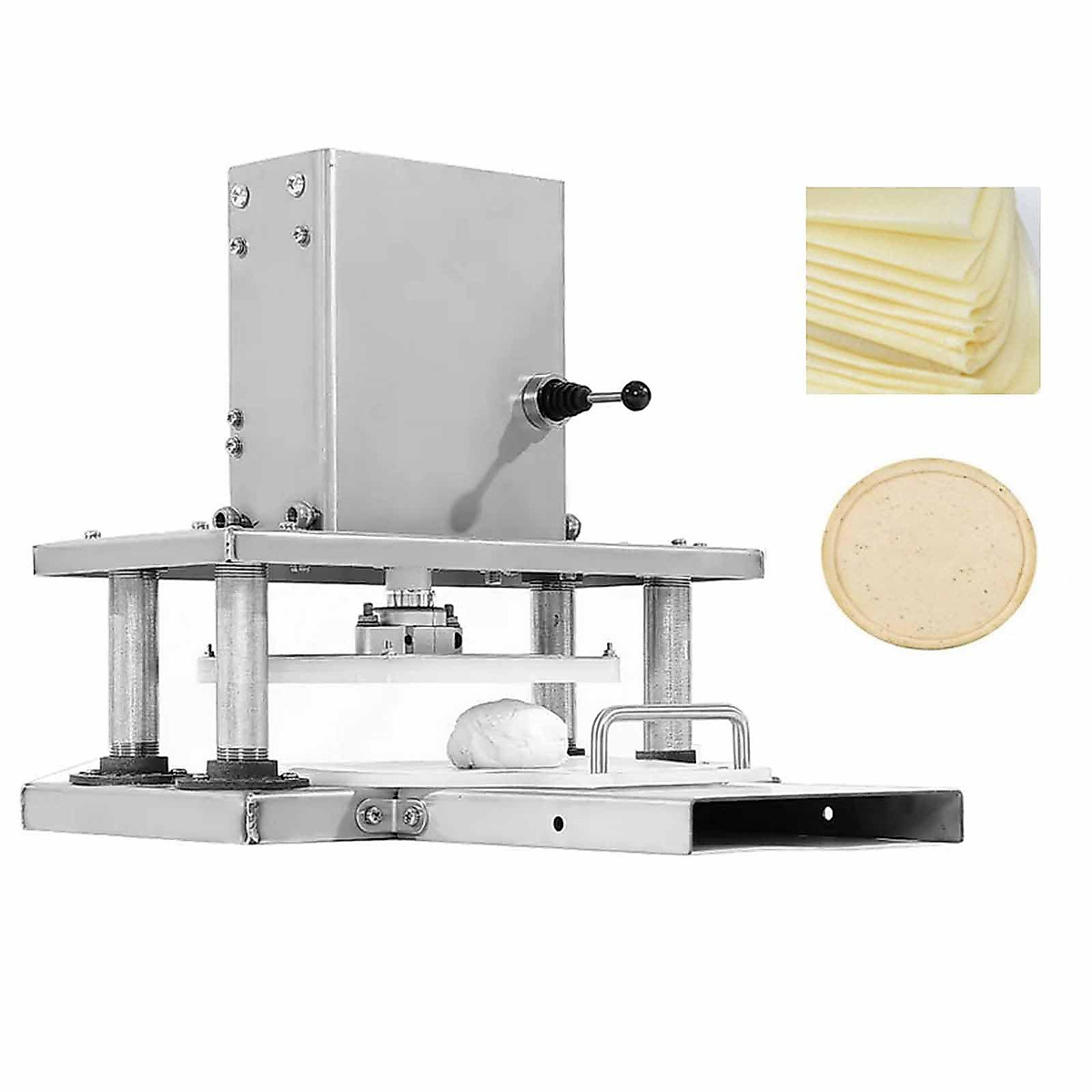 INTSUPERMAI Pizza Dough Press Machine Electric Pastry Machine 8.66" Diameter Commercial Pizza Dough Machine Tortilla Making Machine 120-240V