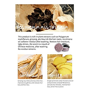 Hair Darkening and Regrowth Solid Shampoo Bar for Hair Loss Treatment for Men & Women (Polygonum multiflorum 2pcs)