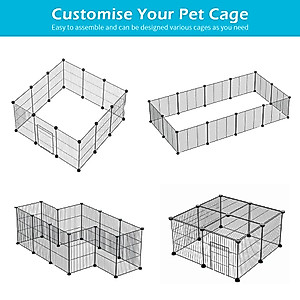 CheeFun Guinea Pig Cages: 8 Sq Ft Expandable Small Animal Cage for Rat Rabbit Ferret Bunny Chinchilla Hedgehog Lizard Indoor Outdoor - 12pcs Pet Panels (Blue)