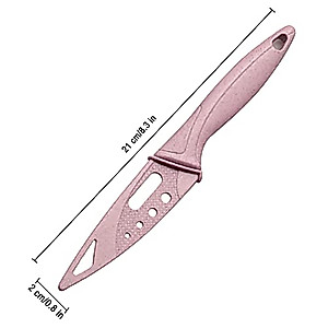 Kocpudu Fruit Knife Small, 3 Sharp and Durable Fruit Knife, Exquisite and Beautiful, with Scabbard, Paring Knife is Suitable for Most Vegetables, Fruits and Meat (pink, Blue, Green)