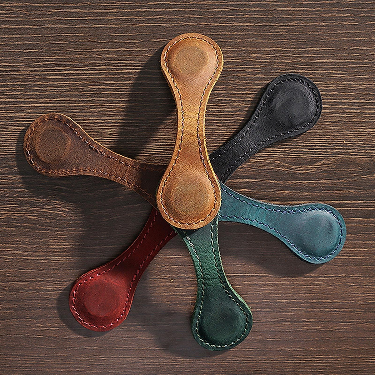 Magnetic Leather Bookmark, Initial Bookmarks, Personalized Letter Monogram Leather Bookmark, Cute Custom Name Bookmark, Gift for Book Lover, Teacher Reader Gift Book Accessories (Set-C)