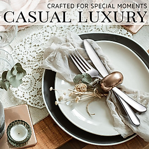 Senadore Stainless Steel Dinner Knife - Knife Set of 16 - Mirror Finish and Dishwasher Safe - 8.7" Dinner Knives for Casual and Formal Occasions (Casual Luxury)