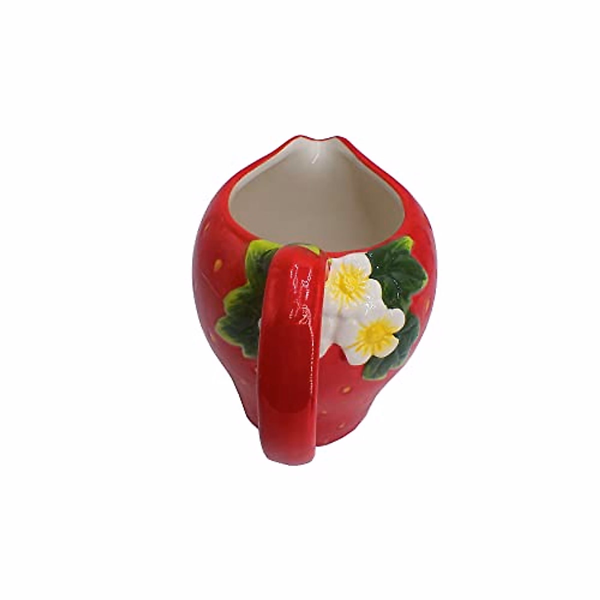 First of a Kind Glossy Rosy Red strawberry pitcher, red ceramic strawberry jug, strawberry kitchen pitcher for water, lemonade