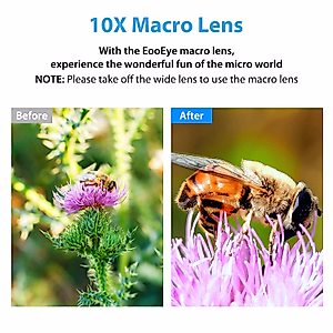 Iboolo&EooEye 2 in 1 18mm HD Wide Angle/10x Macro Additional Lens,40.5mm HD Wide Angle Lens Compatible with Sony ZV1F,Sony APSC ZV-E10 and A5000/6000 Series Cameras