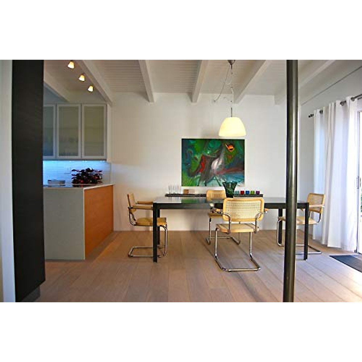 Marcel Breuer Cesca Cane Chrome Arm Chair in Honey Oak