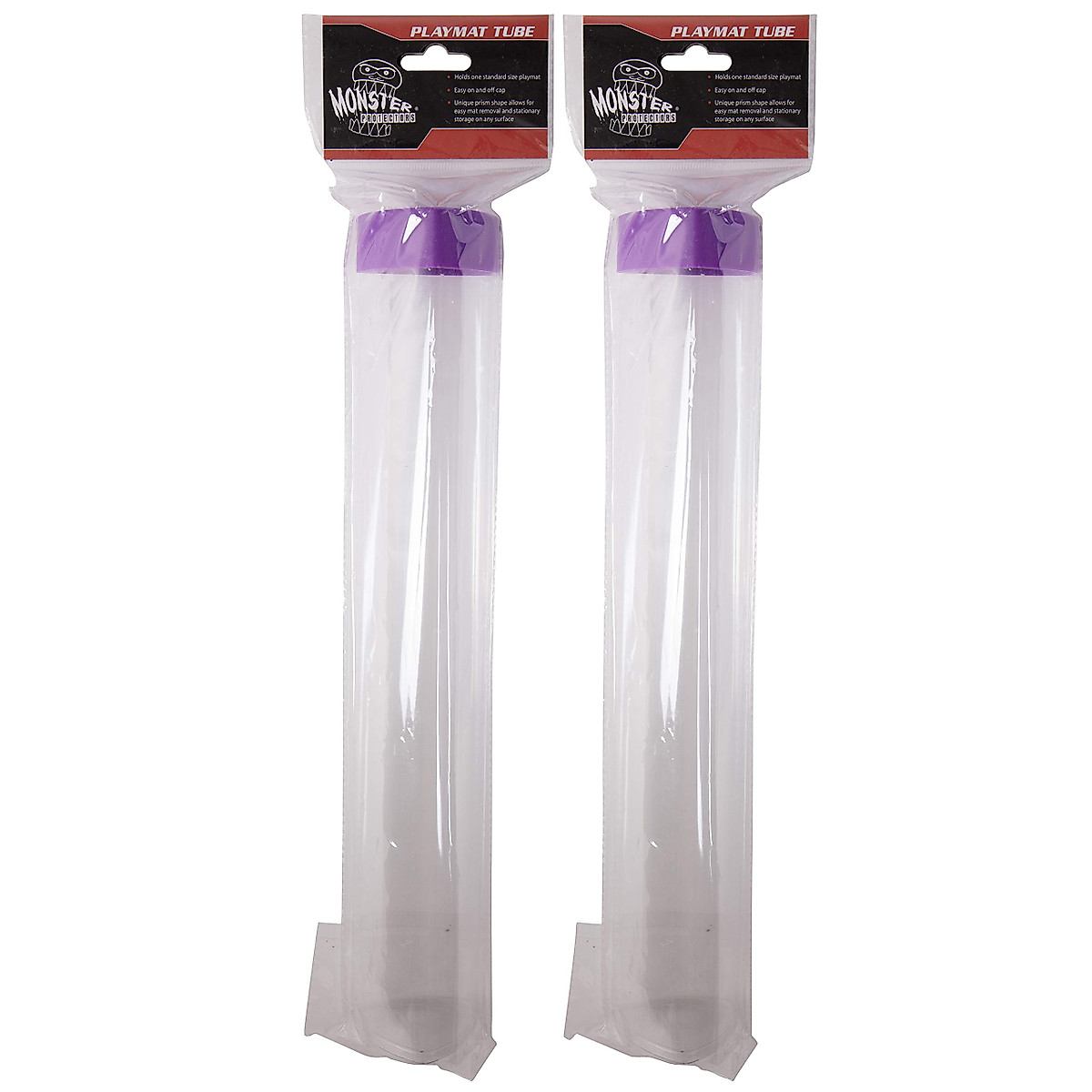 Playmat Tube - Monster Protectors Prism-Shaped Play Mat Tube (Purple) - Won't Roll, Easy in and Out Design (2 Pack)