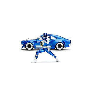 Power Ranges 1:24 1974 Mazda RX-3 Die-Cast Car & 2.75" Blue Ranger Figure, Toys for Kids and Adults