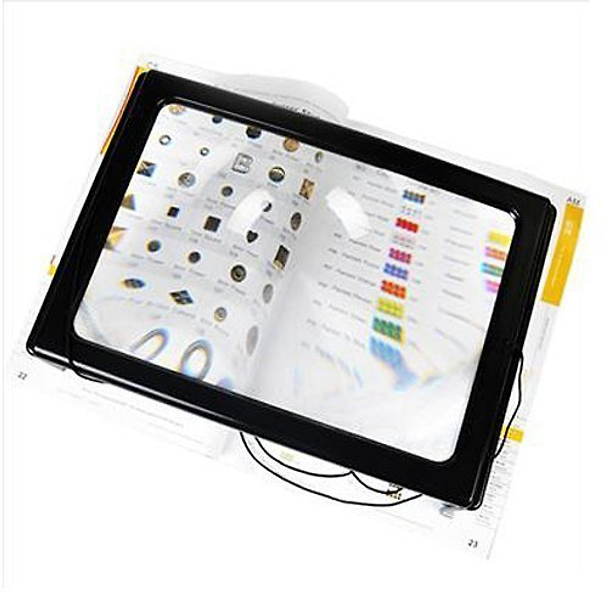 A4 LED Magnifier A4 Full Page Large Hands Free Magnifier 3X Magnifying Glass Lens Reading with Cord