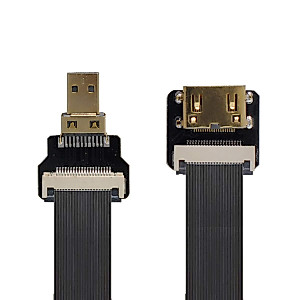 Xiwai CYFPV Mini HDMI Female to Micro HDMI Male Extension FPC Flat Cable 1080P for FPV HDTV Multicopter Aerial Photography (0.8M)