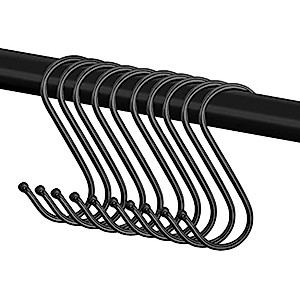 BYFU 40 Pack Black S Hook Hanging, Heavy Duty S Shaped Hooks for Utensils Clothes Bags Towels Plants (Medium)