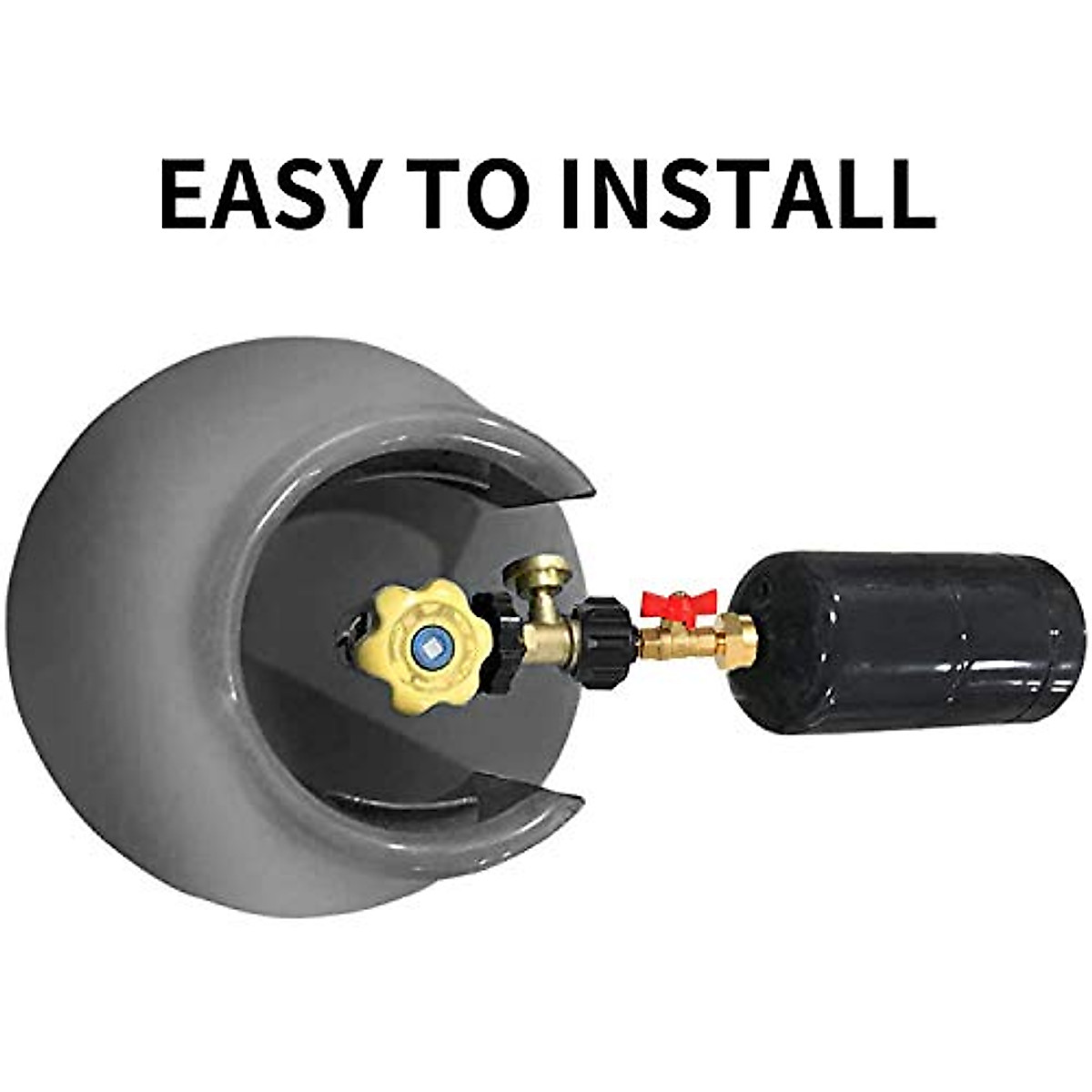 Roastove QCC1 Propane Refill Adapter, Propane Refill Pressure Adapter Coupler with ON-Off Control Valve, for Camping Grill 1LB Bottle Tank 20~40LBS Cylinder