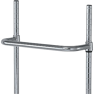 Quantum Storage Systems PH24 Push Handle for Mobile Wire Shelving Units, Chrome Finish, 24" Length